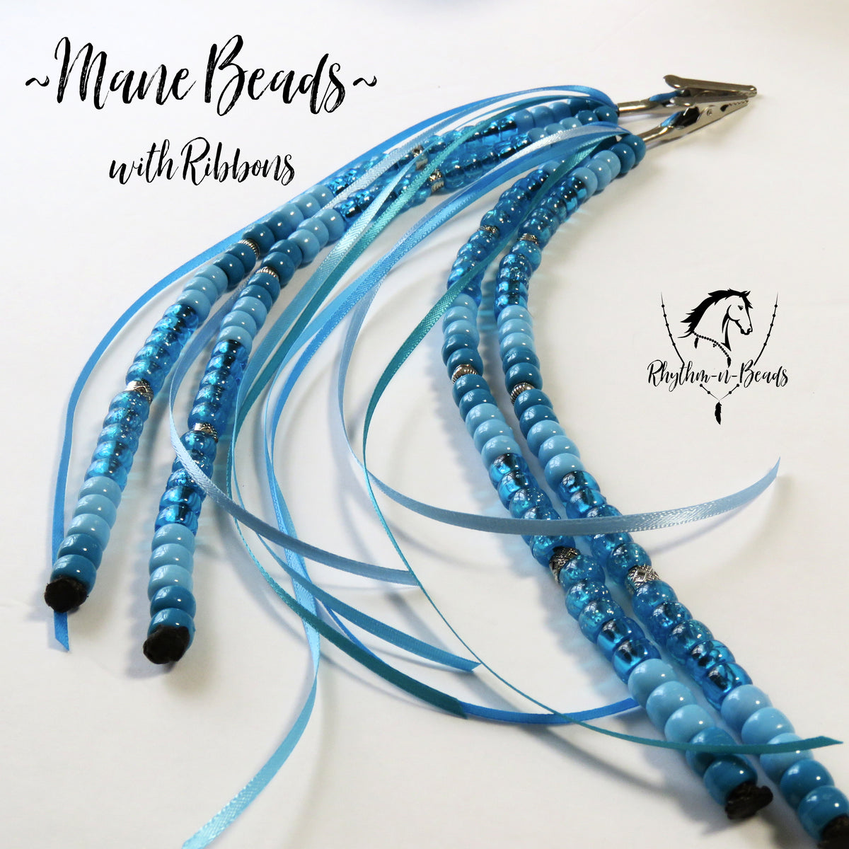 CUSTOM Beaded Mane Clips with Ribbons - Pick your colours – Rhythm-n-Beads